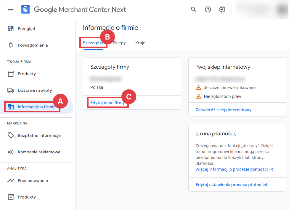 Integracja z Google Merchant Center » Shoper Learn