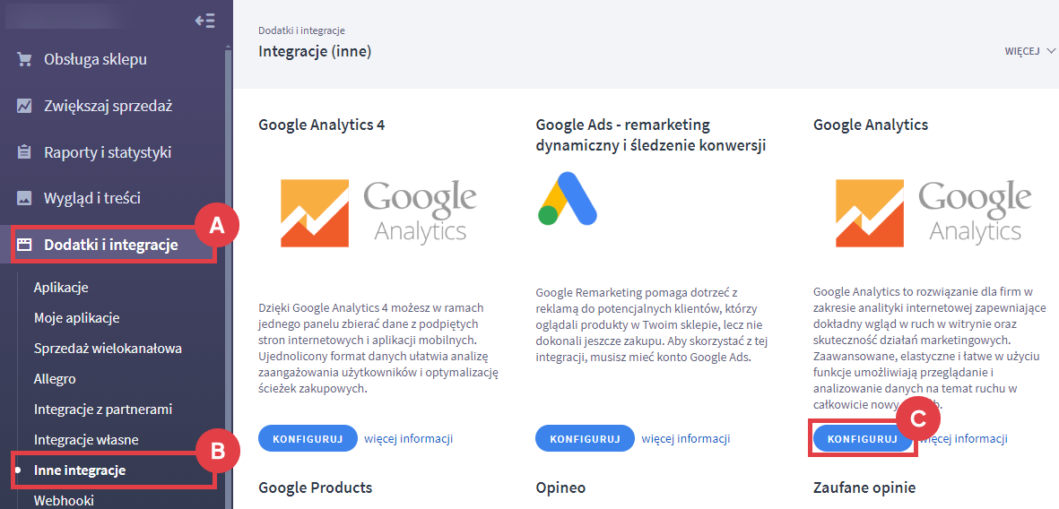 Rozszerzona integracja z Google Analytics - Enhanced Ecommerce