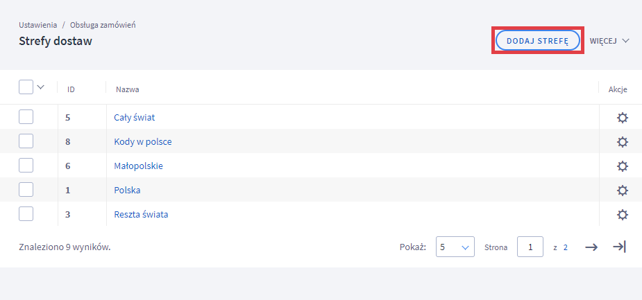 Strefy dostaw » Shoper Learn