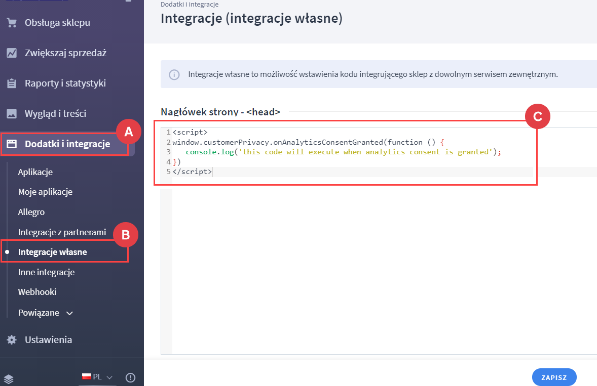 Dostosowanie skryptów do kategorii usług cookies oraz innych web ...
