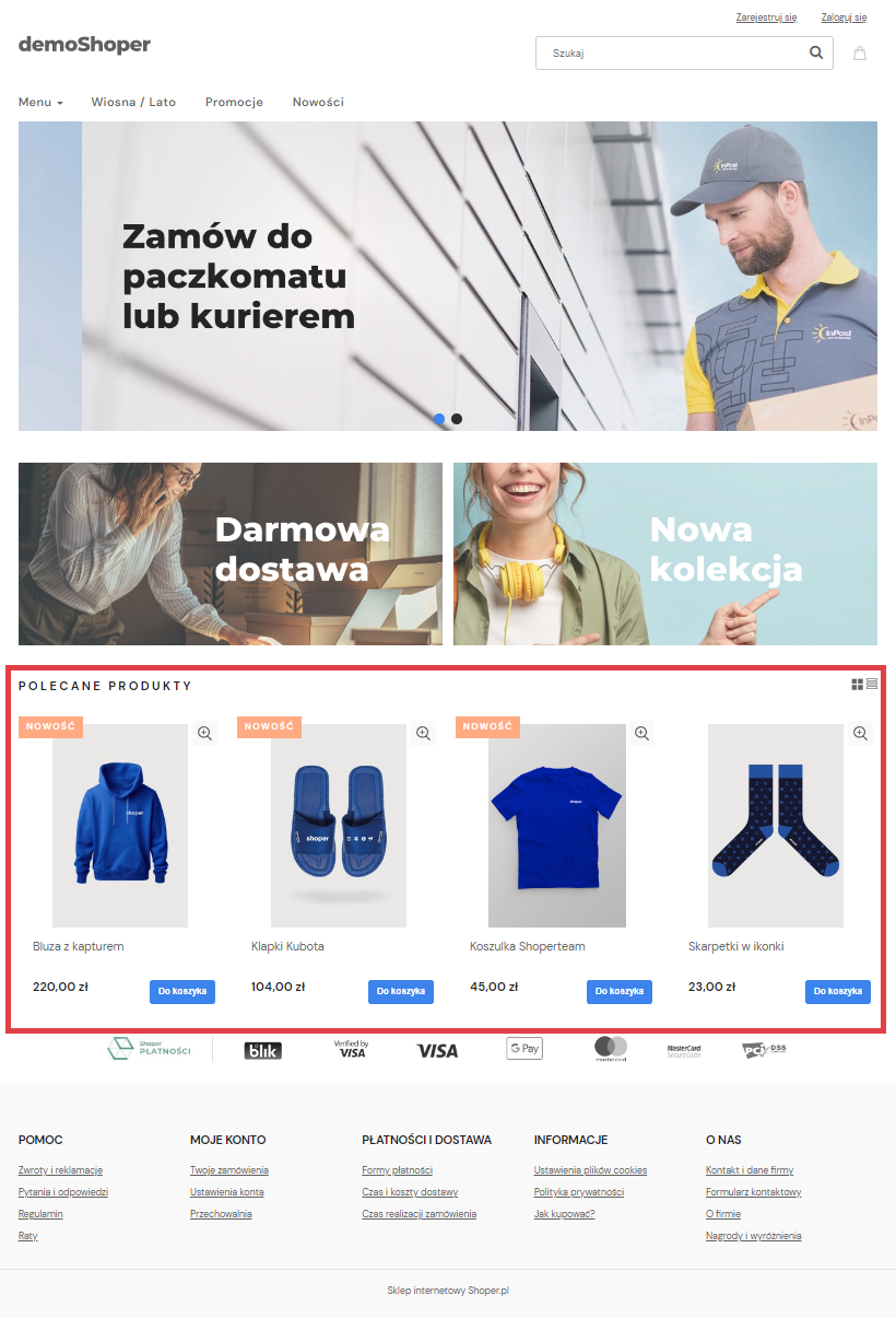 Polecane produkty - produkt na stronie głównej